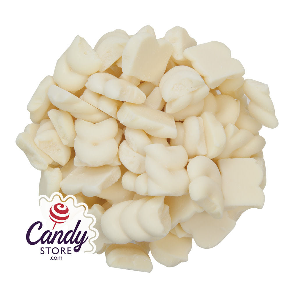 White Choc Guittard Pastel Ribbons 50lb Bulk - CandyStore.com