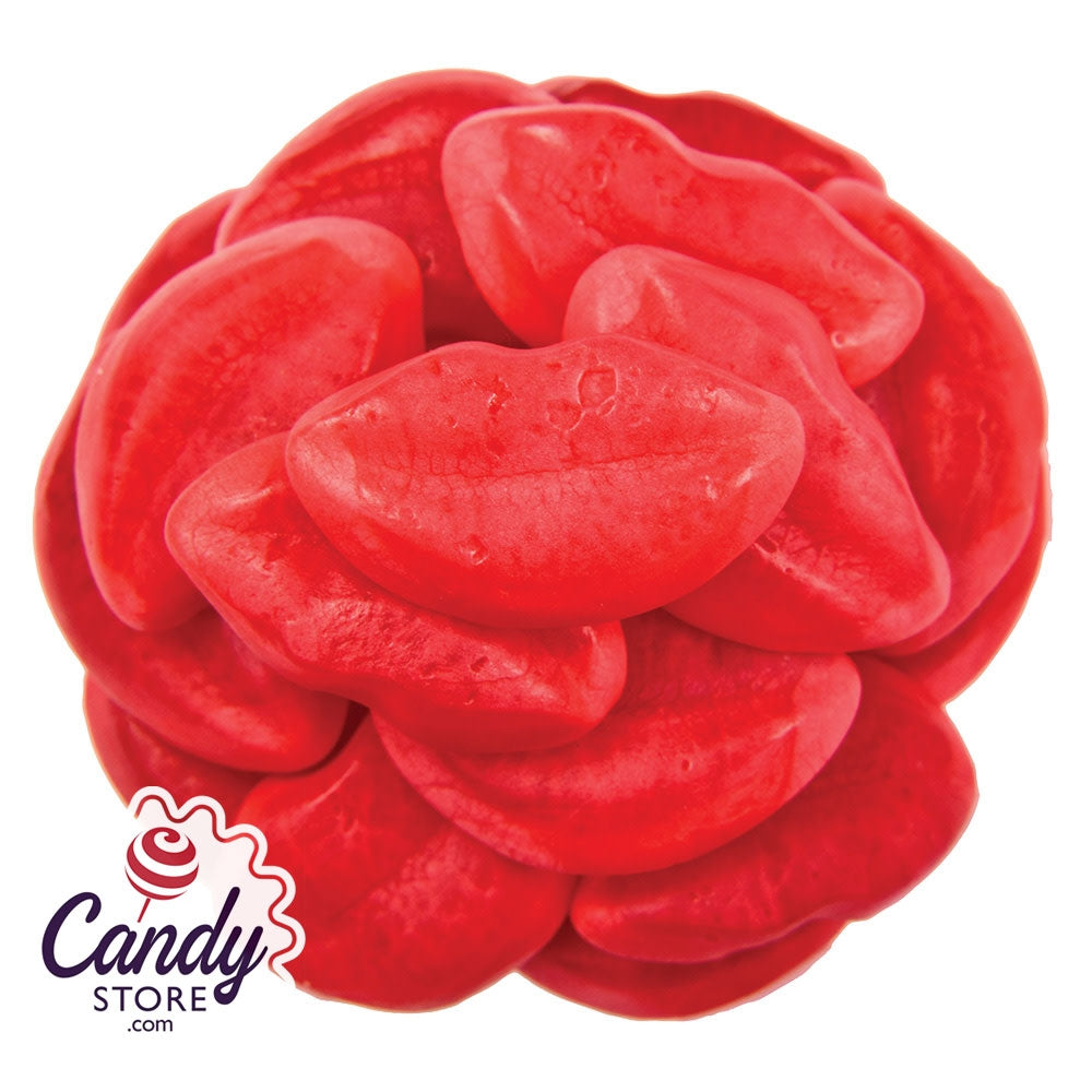 Gummy Strawberry-Filled Kissing Lips 2lb - CandyStore.com