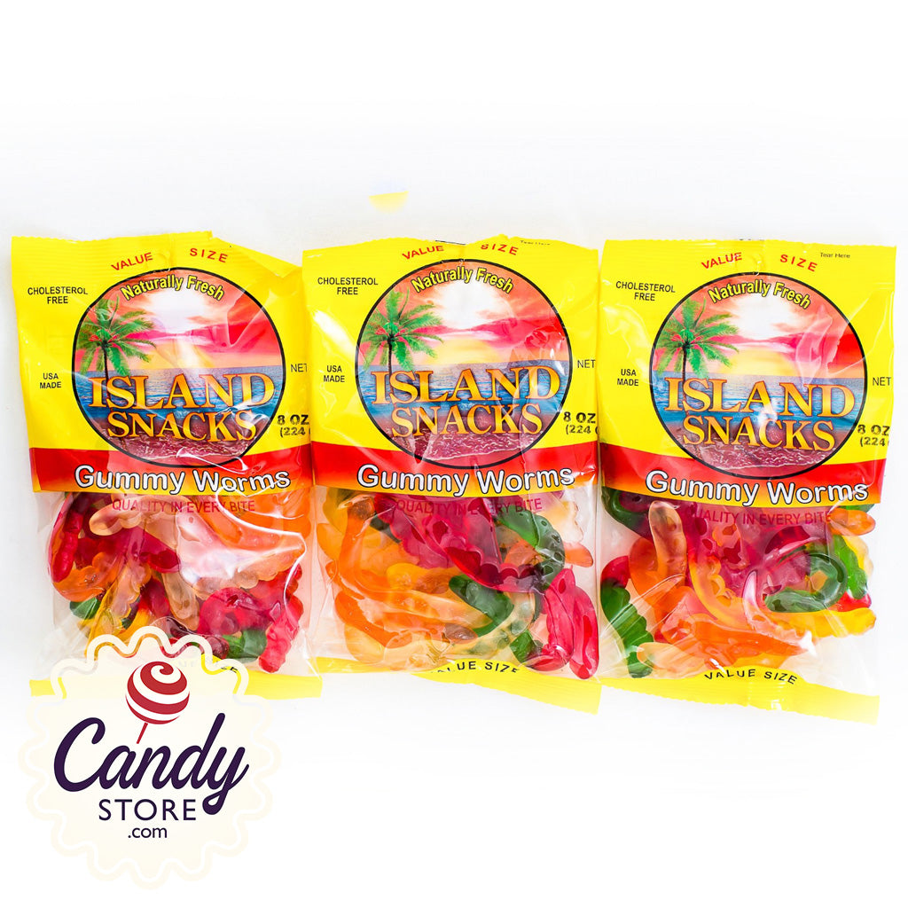Gummy Worms Island Snacks - 6ct Bags | CandyStore.com