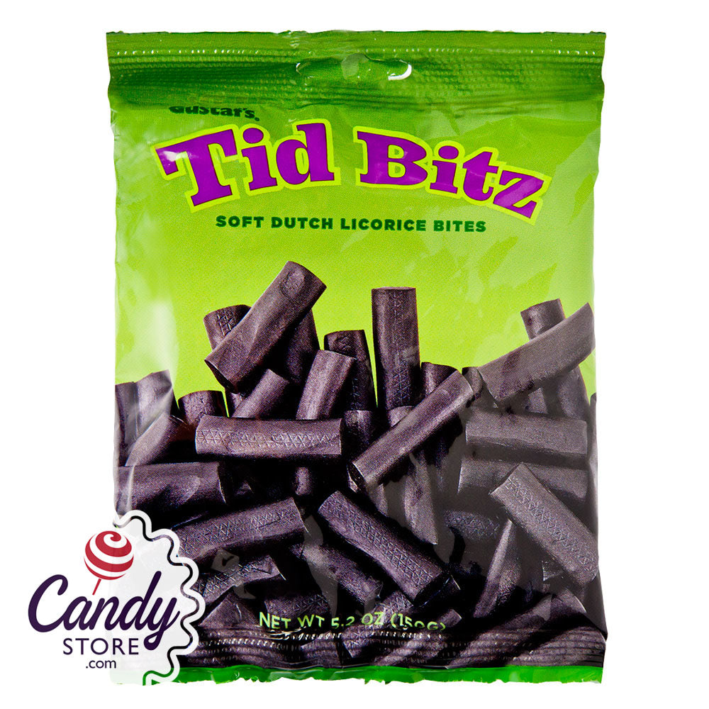 Gustaf's Tid Bitz Soft Licorice Bites 5.2oz Peg Bag - 12ct – CandyStore.com