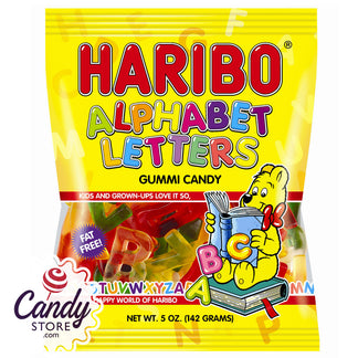 Haribo Alphabet Letters 5oz Bag - 12ct | CandyStore.com