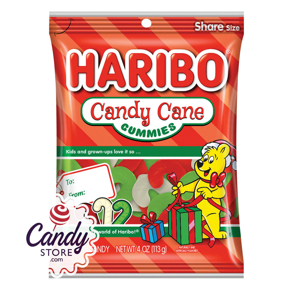 Haribo Candy Cane Gummies 4oz Peg Bags 12ct - CandyStore.com