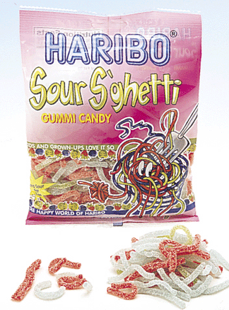 Haribo Sour S'ghetti Gummi Spaghetti Candy - 12ct – CandyStore.com
