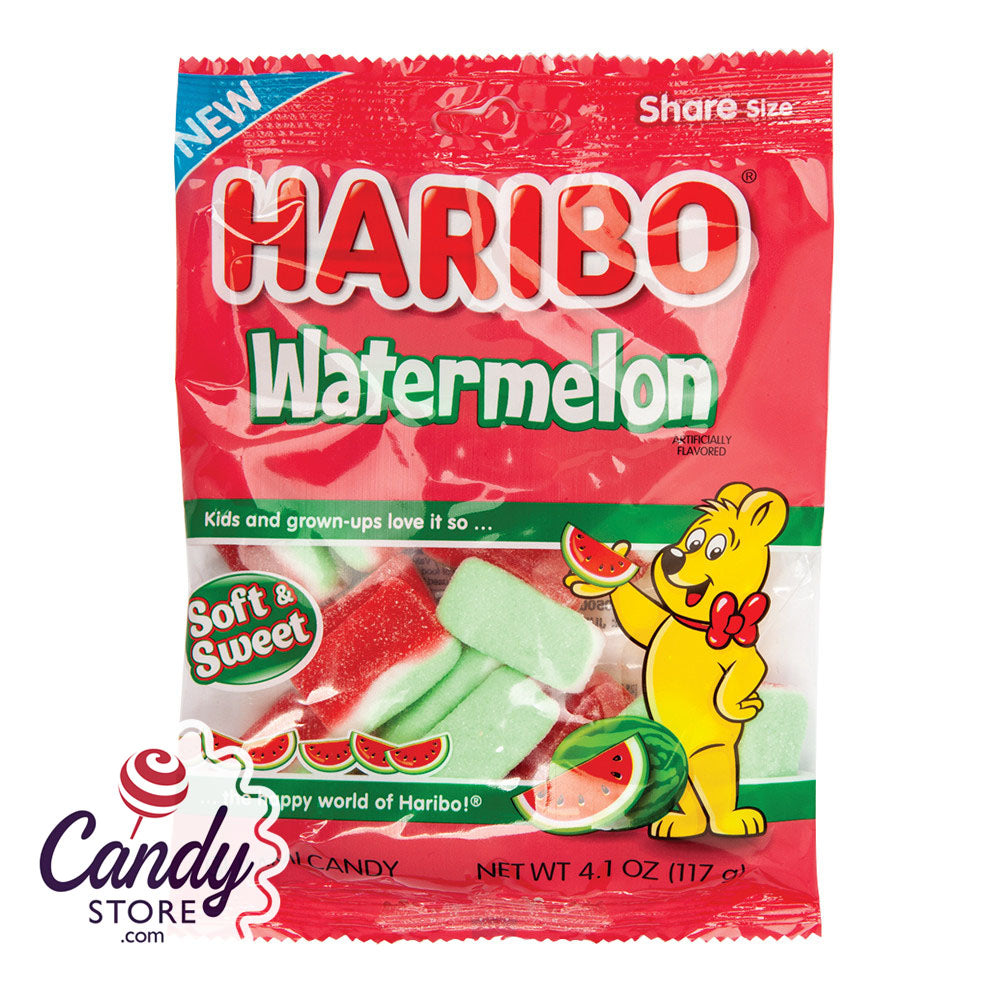 Haribo Watermelon Slices Gummy Candy 12ct Peg Bags - CandyStore.com