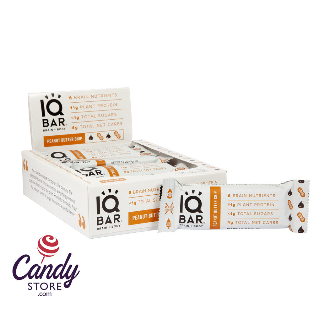 IQ Bars Peanut Butter Chip 1.6oz 12ct - CandyStore.com