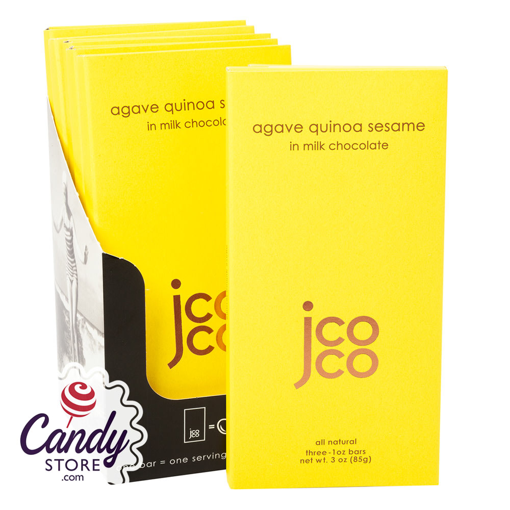 Jcoco Agave Quinoa Sesame Milk Chocolate 3oz Bar - 6ct – CandyStore.com