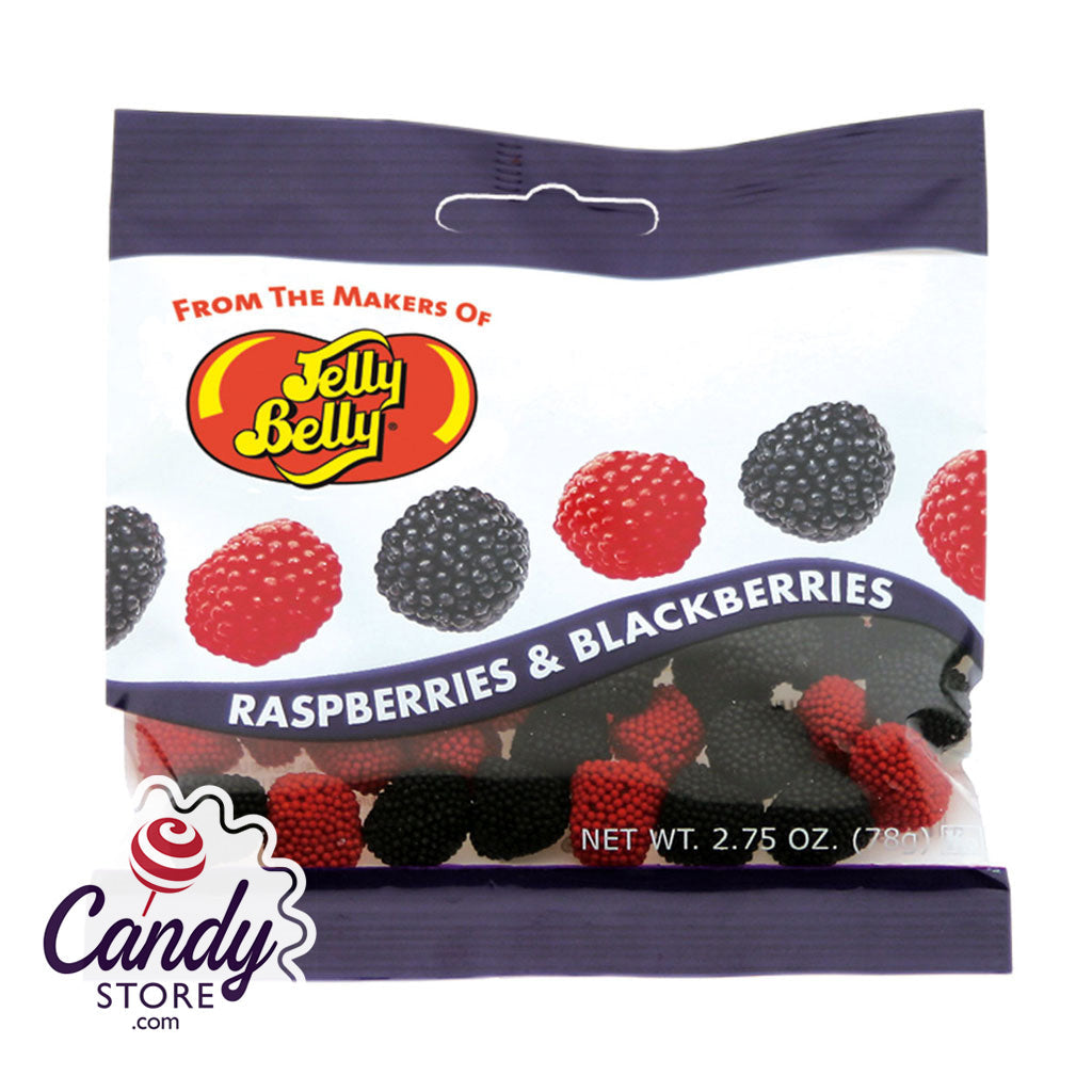 Jelly Belly Raspberries & Blackberries 2.75oz Bags - 12ct