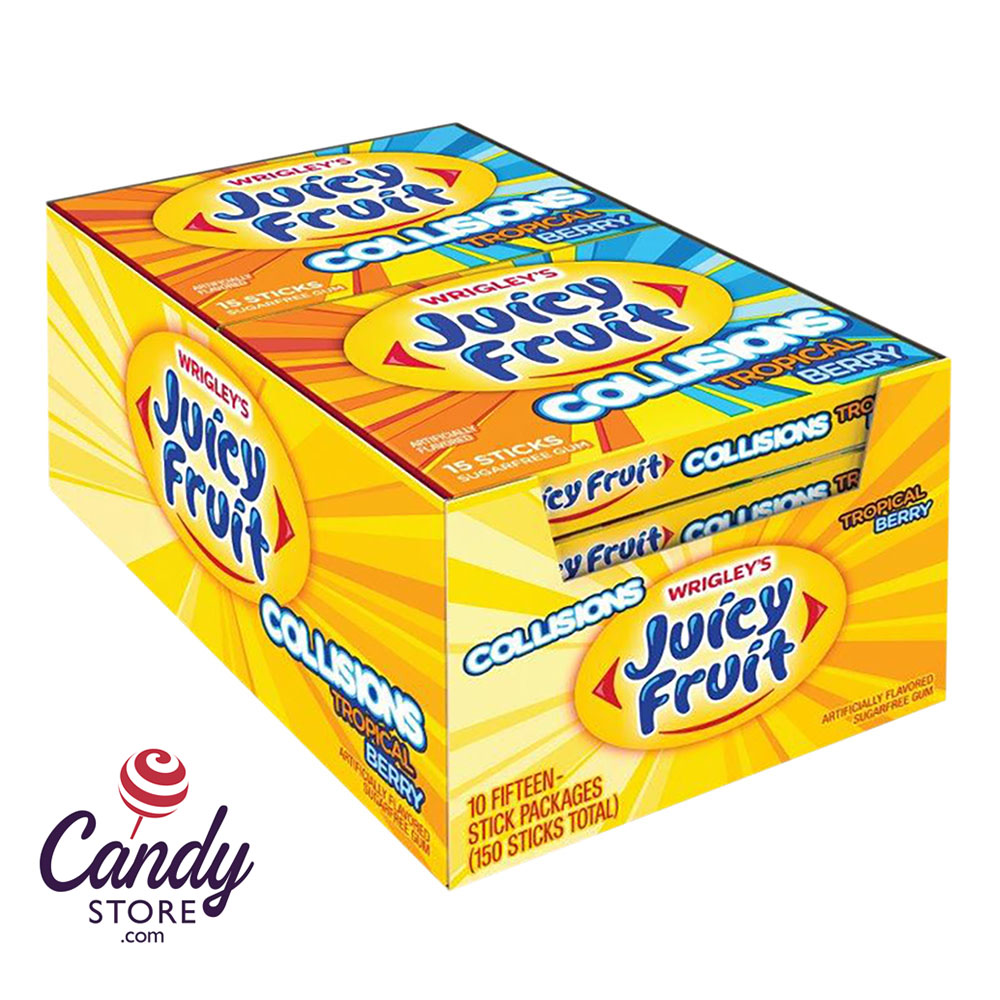 Juicy Fruit Collisions Tropical Berry 1.67oz - 10ct – CandyStore.com
