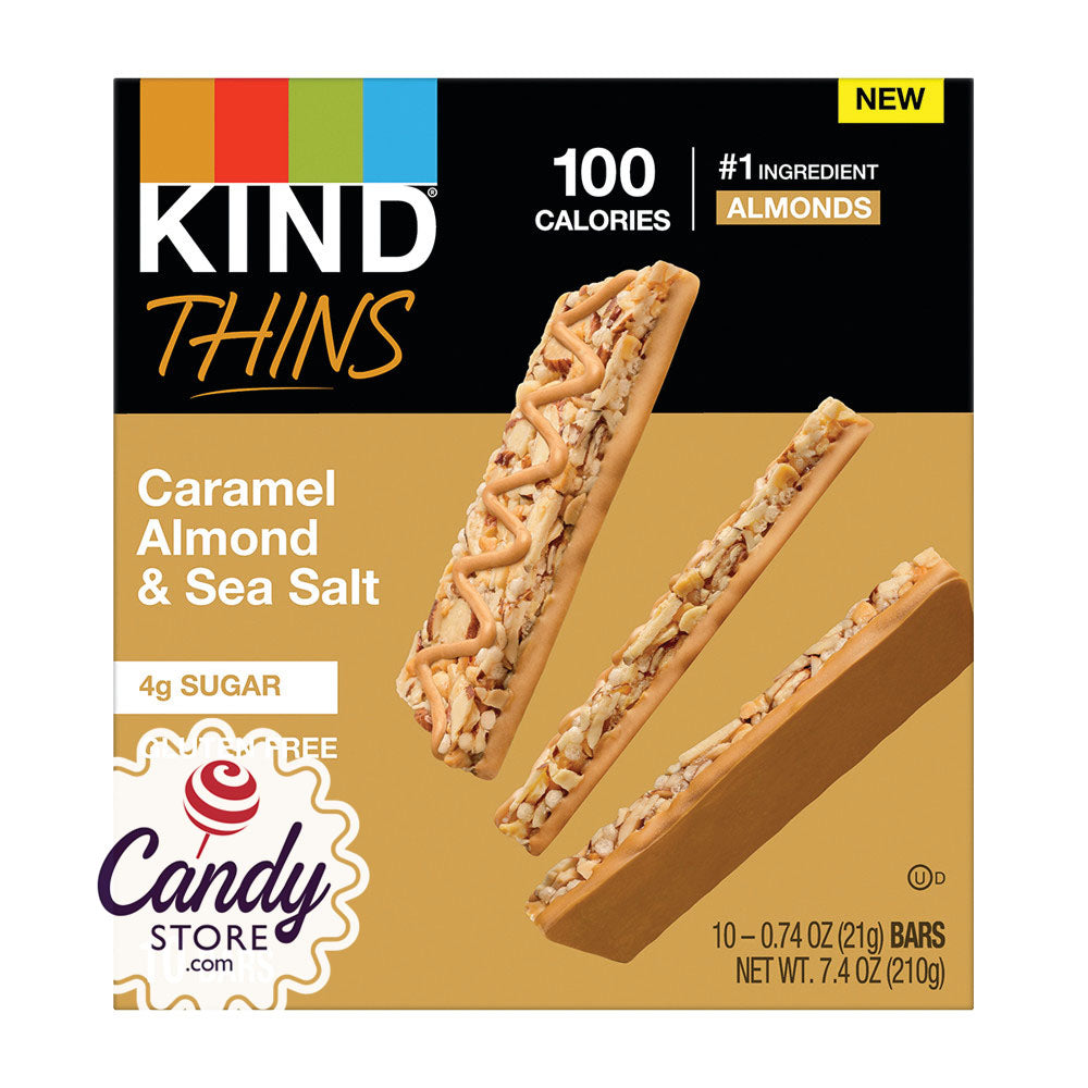 Kind Caramel Almond Sea Salt Thins 7.4oz Boxes 6ct - CandyStore.com