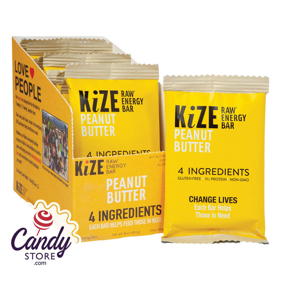 Kize Bar Peanut Butter Raw Energy Bar 1.6oz 10ct - CandyStore.com