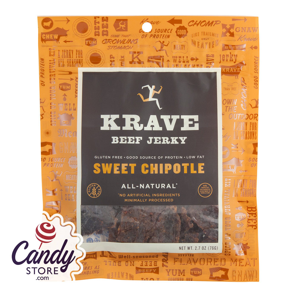 Krave Jerky Sweet Chipotle Beef 2.7oz Bag - 8ct – CandyStore.com