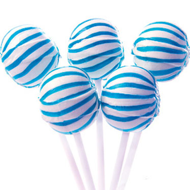 Large Blue Striped Ball Lollipops - 100ct | CandyStore.com
