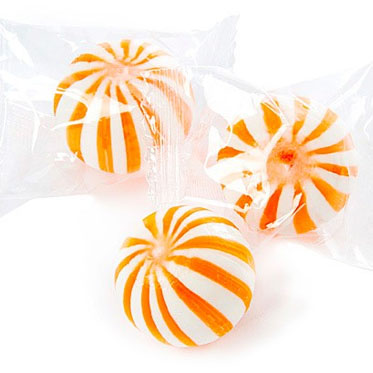 Large Orange Striped Balls - 5lb Bulk | CandyStore.com