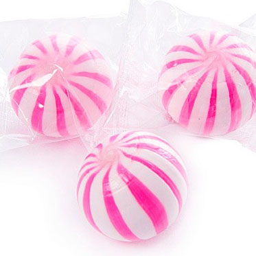 Large Pink Striped Balls - 5lb Bulk | CandyStore.com