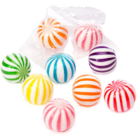 Large Striped Balls Assorted Colors - 5lb | CandyStore.com