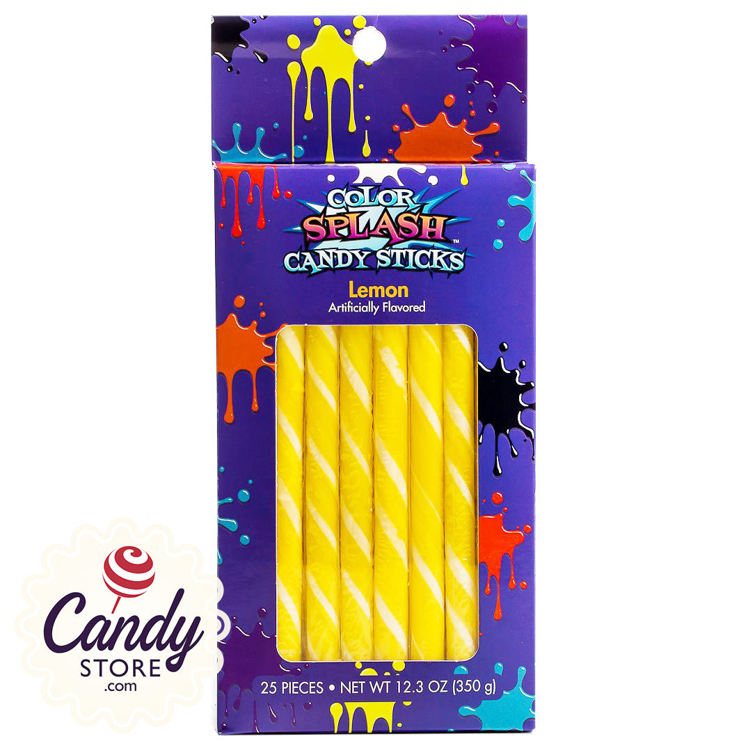 Lemon Yellow Candy Sticks Color Splash - 25ct | CandyStore – CandyStore.com