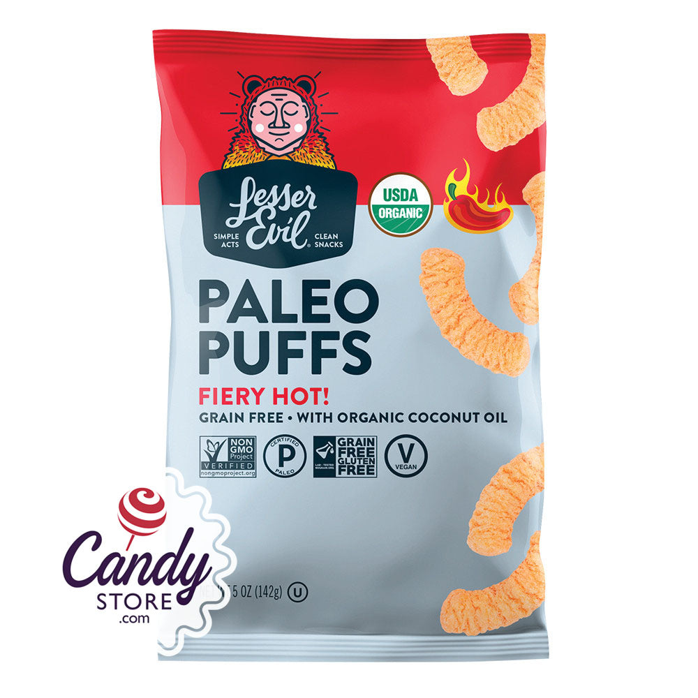 Lesser Evil Fiery Hot Paleo Puffs 5oz Pouch 9ct - CandyStore.com