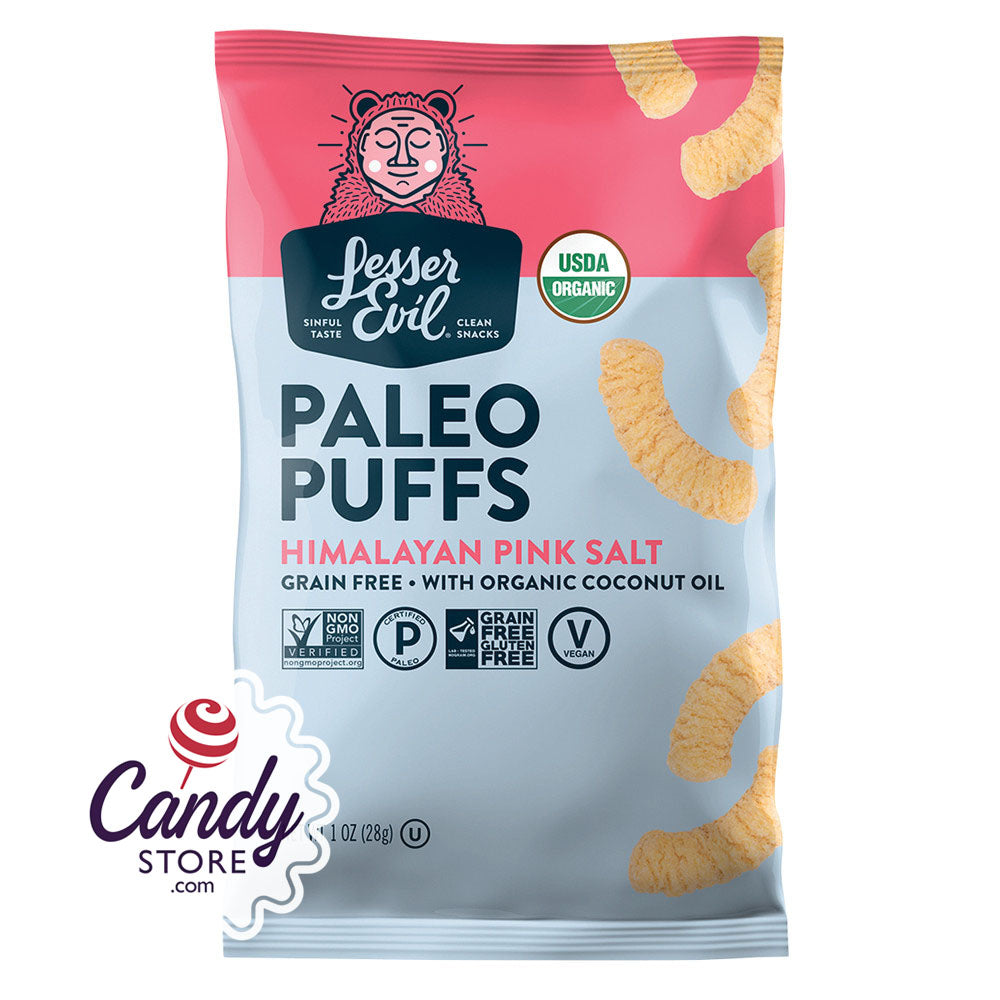 Lesser Evil Himalayan Pink Salt Paleo Puffs 1oz Bags 24ct - CandyStore.com