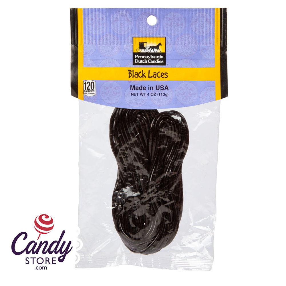 Licorice Laces Black 4oz 12ct - CandyStore.com