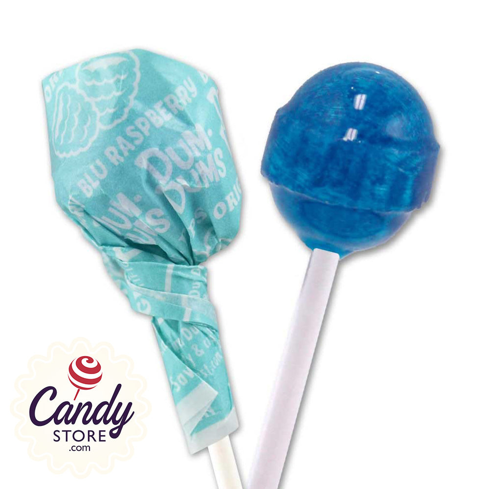 Light Blue Dum Dums Lollipops Blue Raspberry - 75ct – CandyStore.com