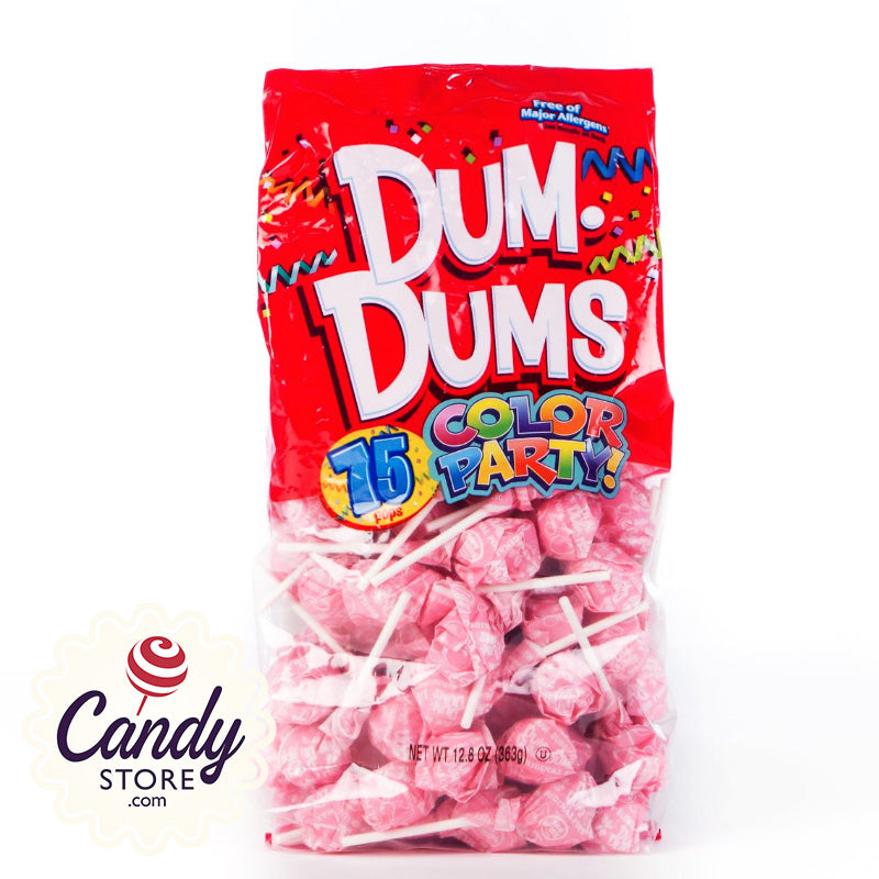 Light Pink Dum Dums Lollipops Bubble Gum - 75ct