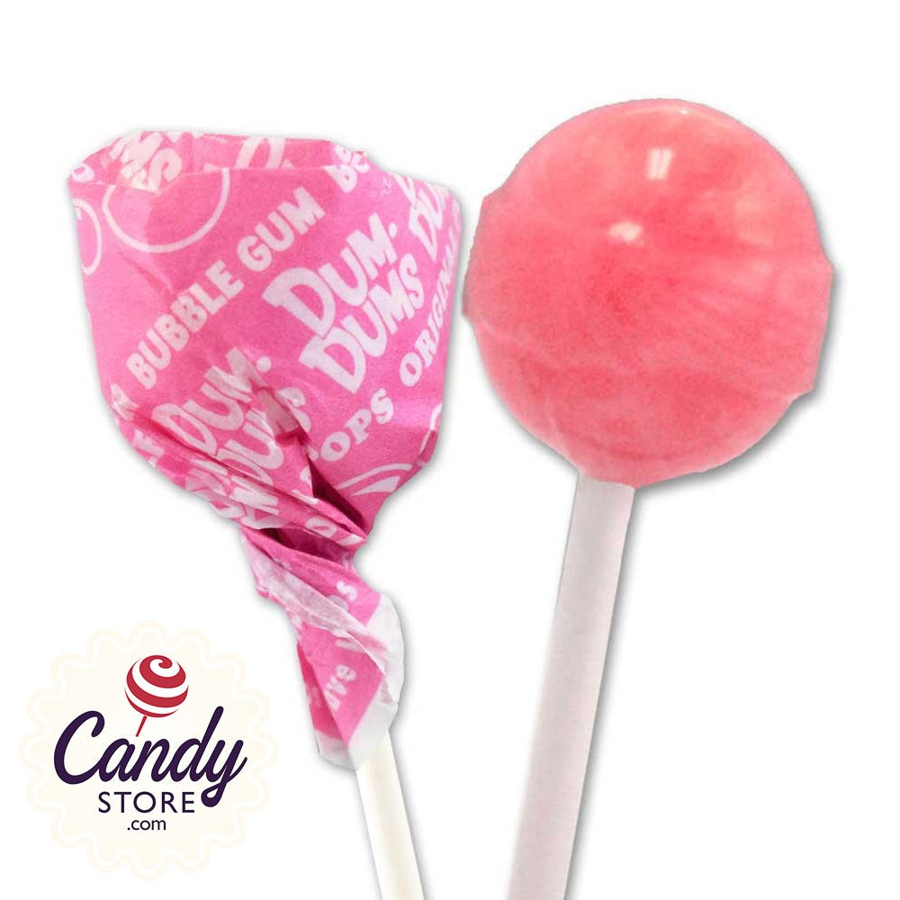 Light Pink Dum Dums Lollipops Bubble Gum - 75ct