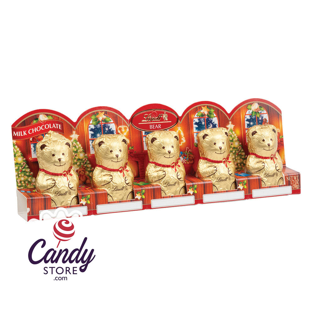 Lindt Milk Chocolate Foiled Mini Bear 5Pc 1.7oz 12ct - CandyStore.com