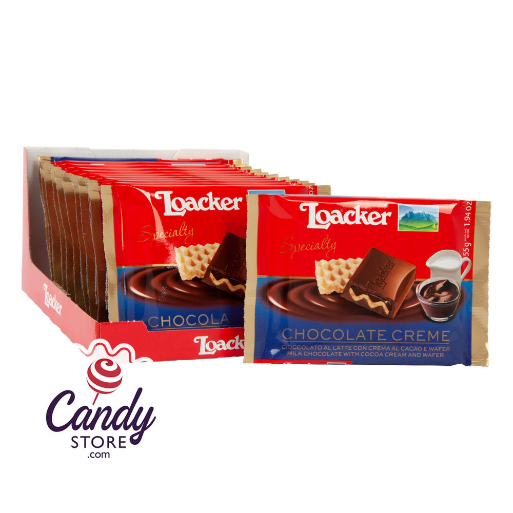 Loacker Cocoa Creme And Wafer Milk Chocolate 1.94oz Bar 108ct ...