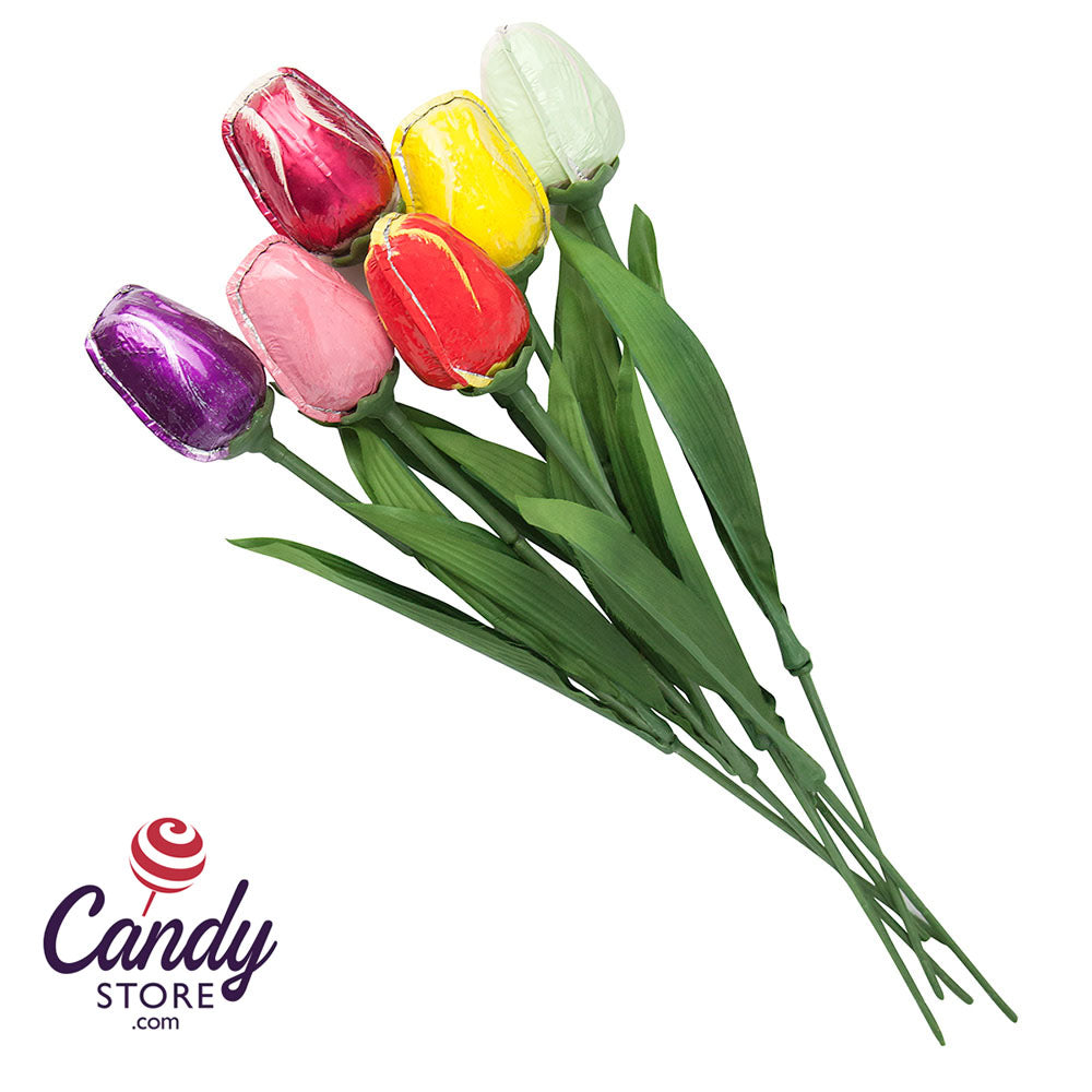 Milk Chocolate Tulips Foiled Madelaine 36ct - CandyStore.com