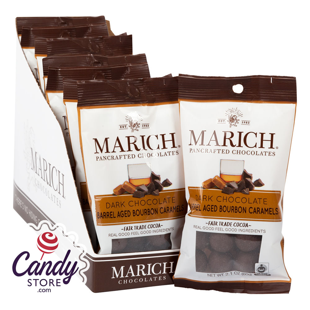 Dark Chocolate Bourbon Caramels Marich 12ct - CandyStore.com
