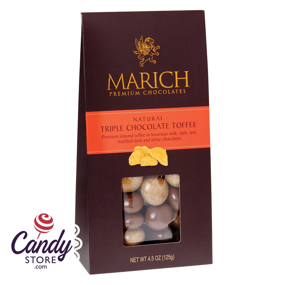 Marich Triple Chocolate Toffee 4.25oz Gable Box - 12ct – CandyStore.com