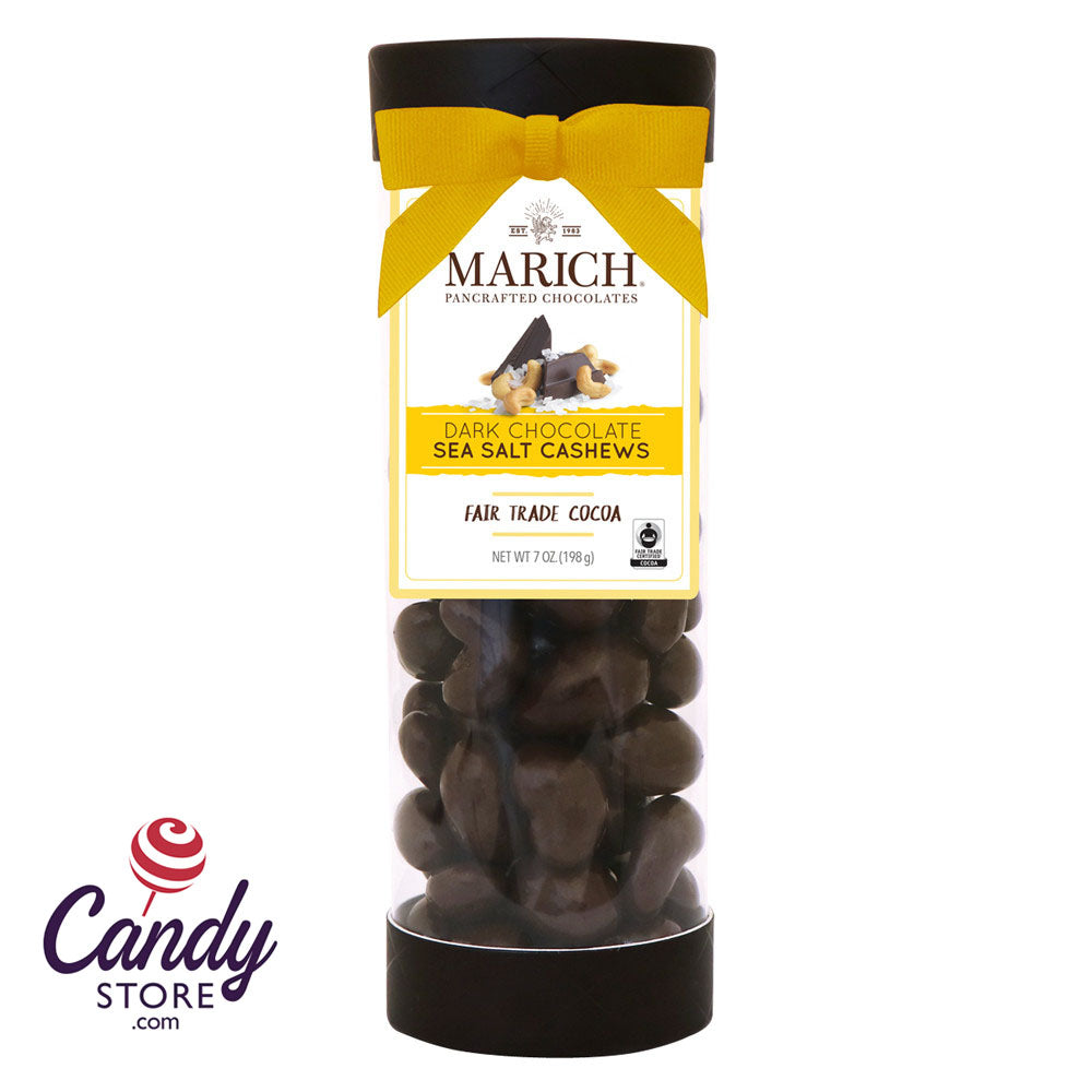 Marich Tube Dark Chocolate Sea Salt Cashews 7oz 6ct - CandyStore.com