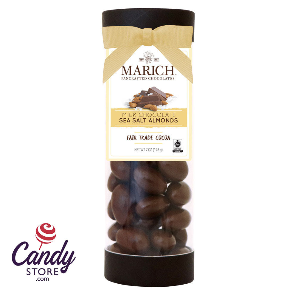 Marich Tube Milk Chocolate Sea Salt Almonds 7oz 6ct - CandyStore.com