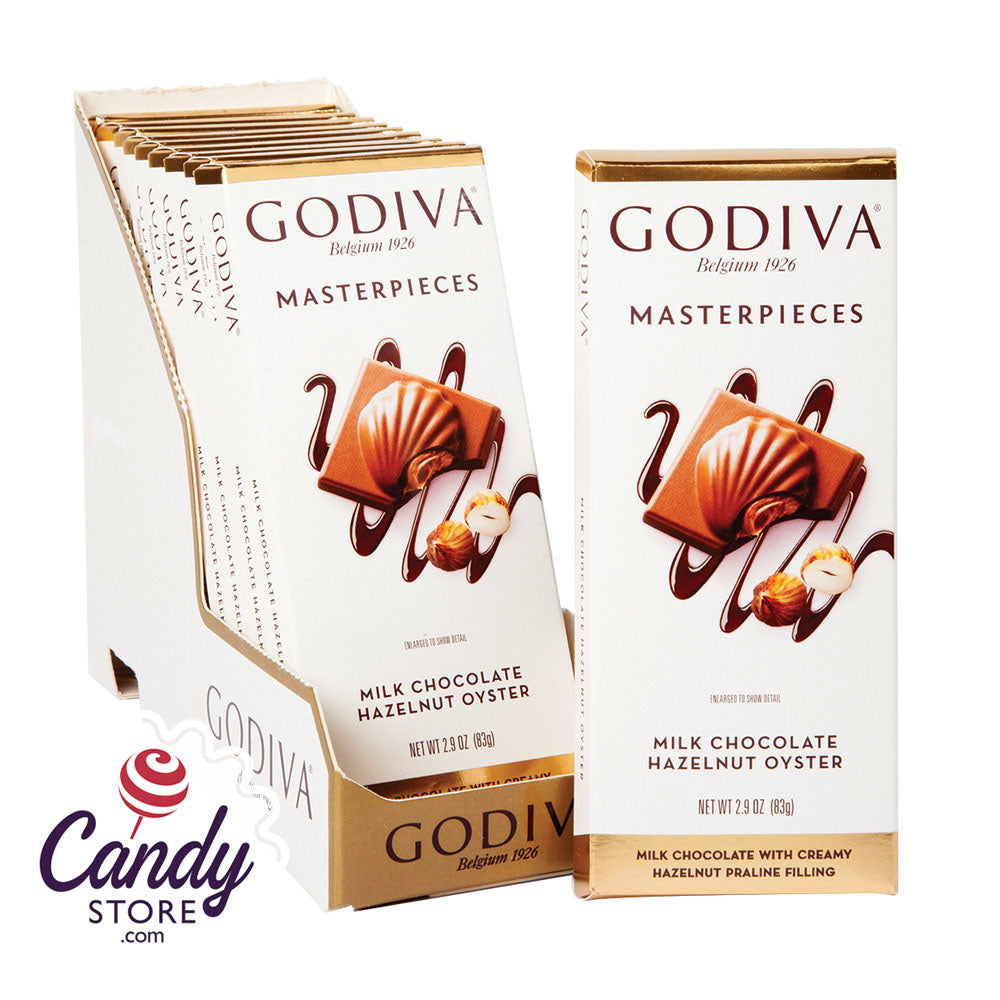 Masterpieces Milk Godiva Chocolate Hazelnut Oyster 3oz Tablet Bar ...