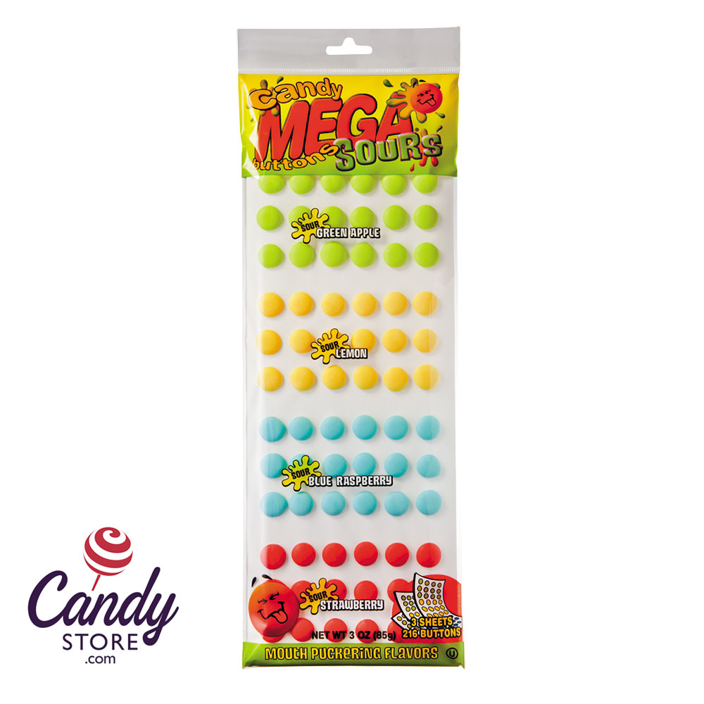 Mega Sour Candy Buttons - 24ct | CandyStore.com