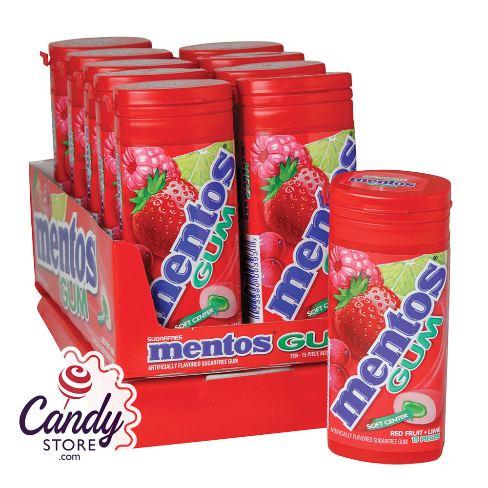 Mentos Gum Sugar Free Red Fruit & Lime 1.06oz - 10ct – CandyStore.com