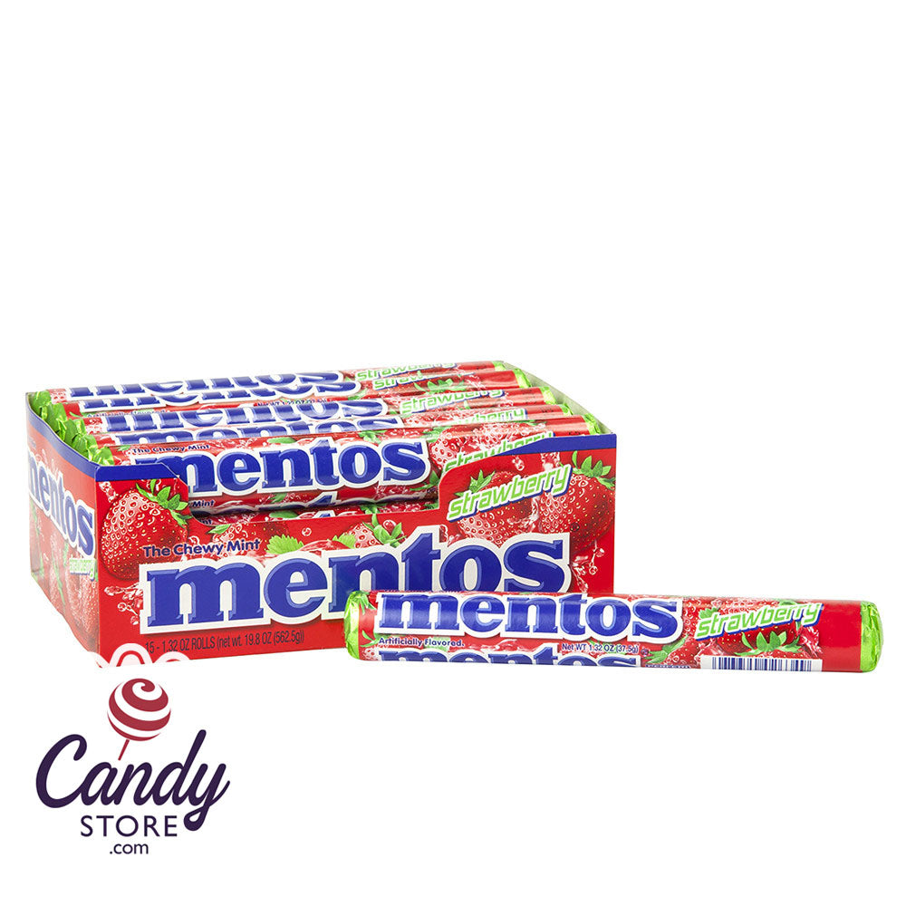 Mentos Strawberry 1.32oz Roll - 15ct | CandyStore.com