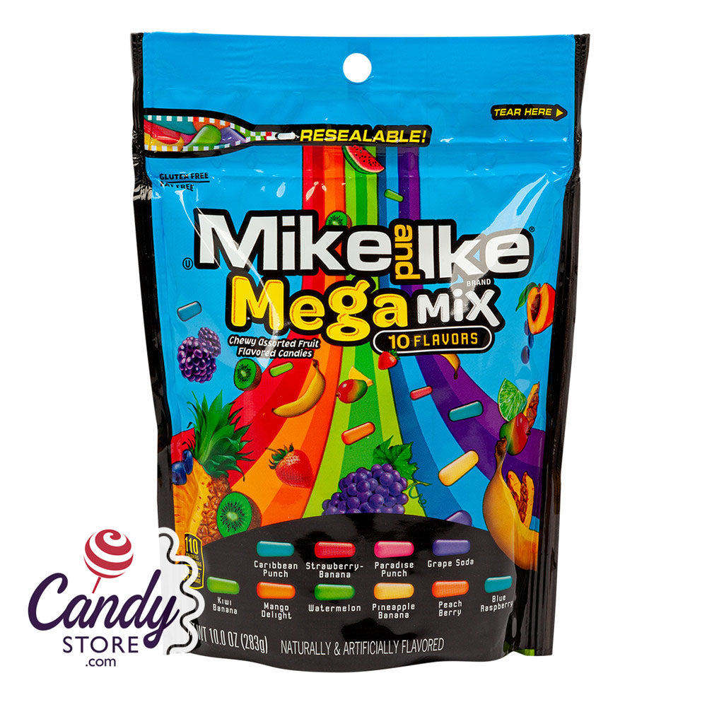 Mike And Ike Mega Mix 10oz Pouch 8ct - CandyStore.com