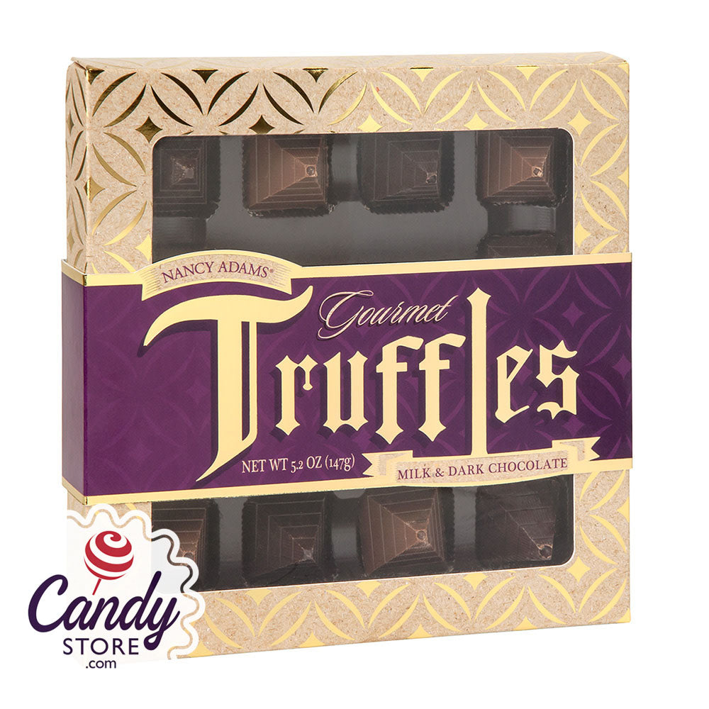 Milk & Dark Chocolate Truffles 5.2oz Box Nancy Adams - 6ct