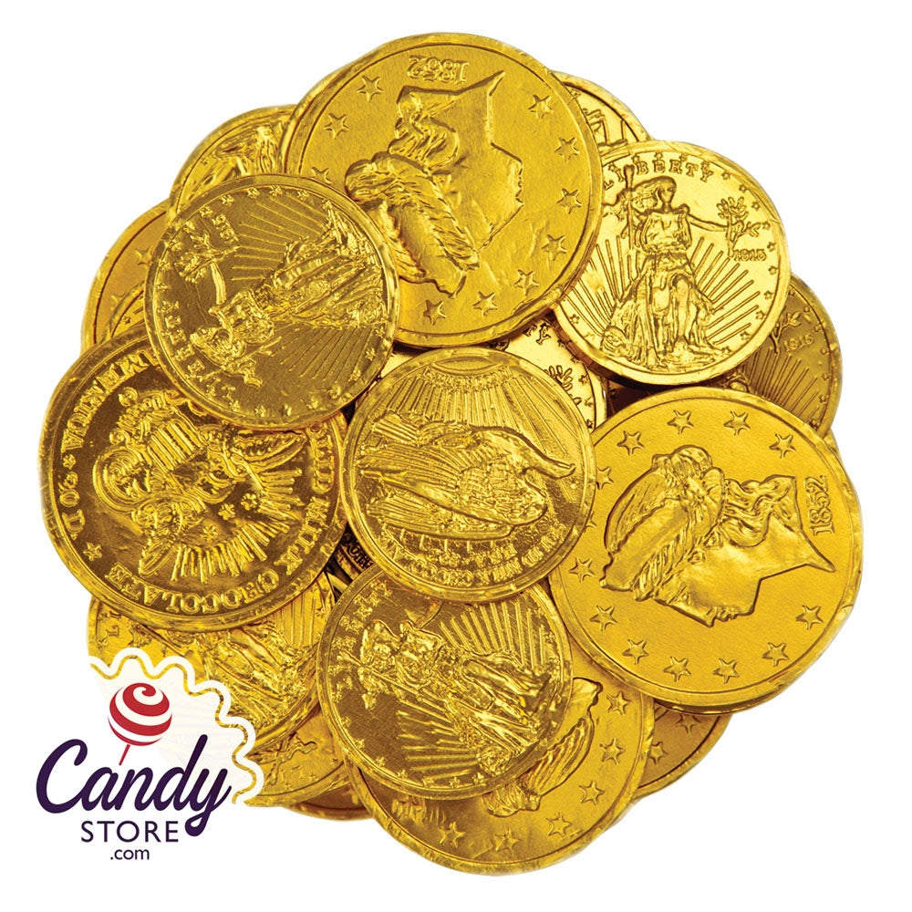 Milk Chocolate Gold Gelt Coins - 10lb Assorted Sizes
