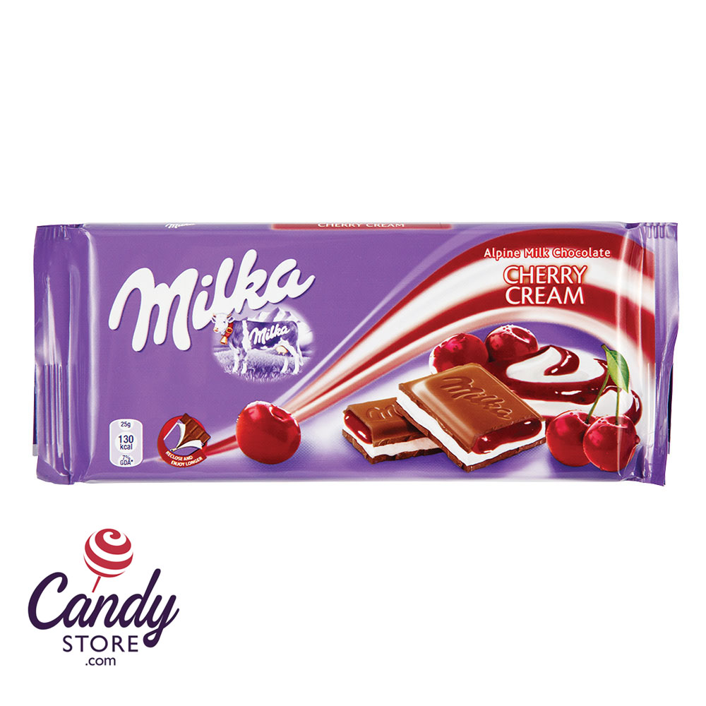 Milka Cherry Cream Bar 3.5oz - 22ct | CandyStore.com