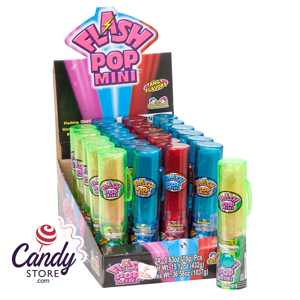 Mini Flash Pops Candy Lollipops - 24ct | CandyStore.com