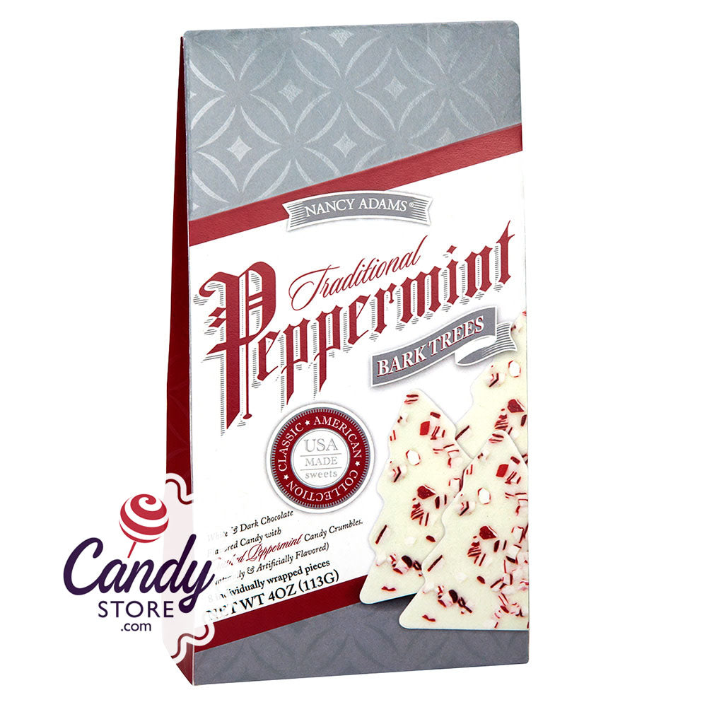 Nancy Adams Peppermint Bark Trees 4oz Gable Boxes 12ct - CandyStore.com