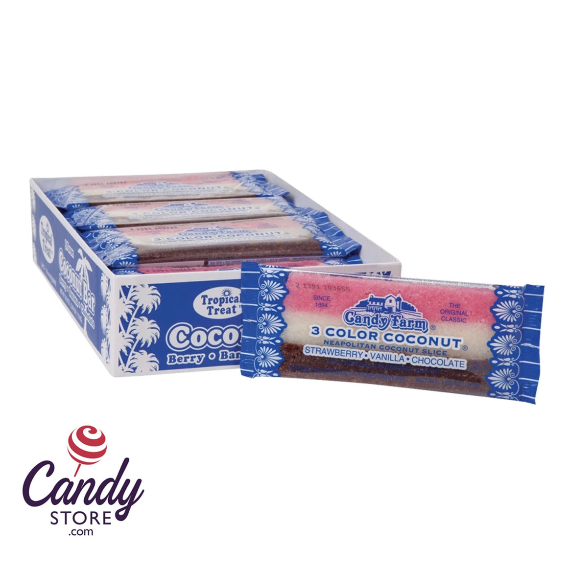 Neapolitan Coconut Bar - 24ct Box | CandyStore.com