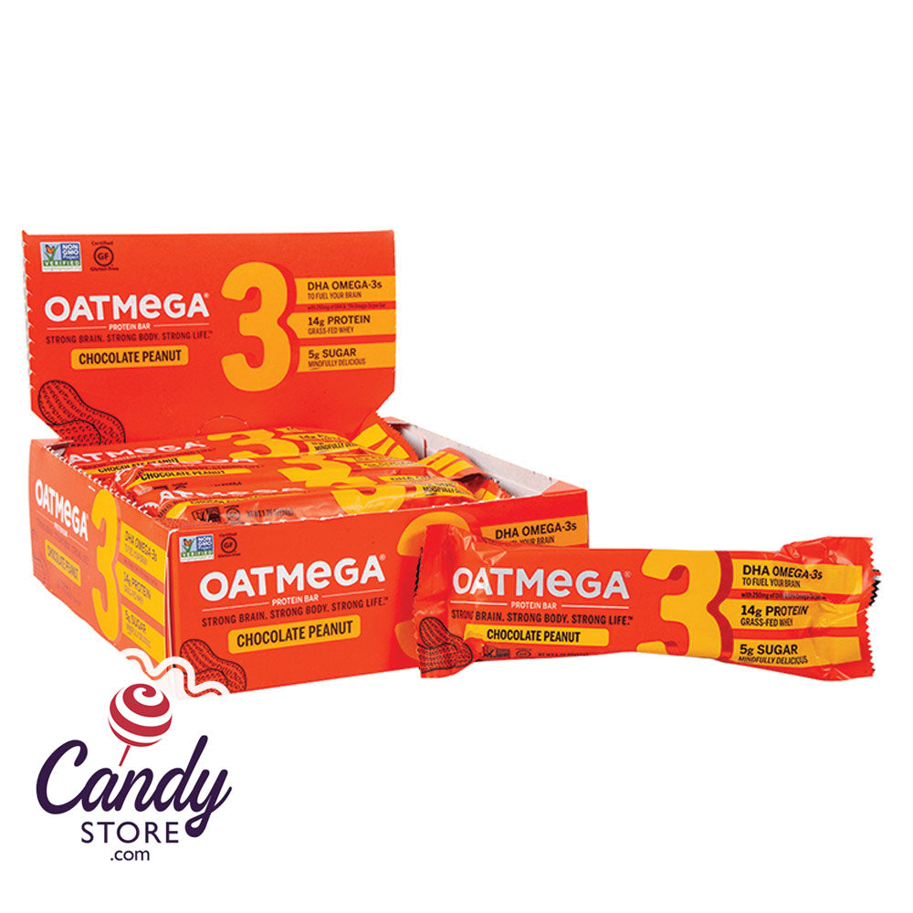 Oatmega Chocolate Peanut Crisp Bar 1.8oz 12ct - CandyStore.com