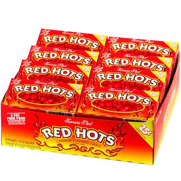Original Red Hots Cinnamon Candy Mini Boxes - 24ct