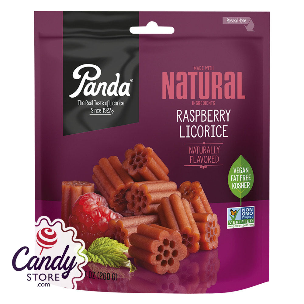 Panda Raspberry Licorice 7oz Pouch - 12ct | CandyStore.com