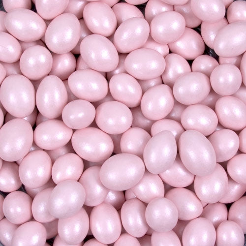 Pastel Pink Sparkle Chocolate Almonds - 5lb | CandyStore.com