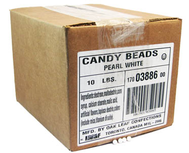 Pearl White Candy Beads - 10lb Bulk | CandyStore.com