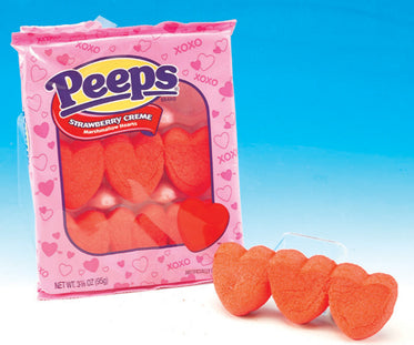 Peeps Strawberry Cream Hearts 9pc | CandyStore.com